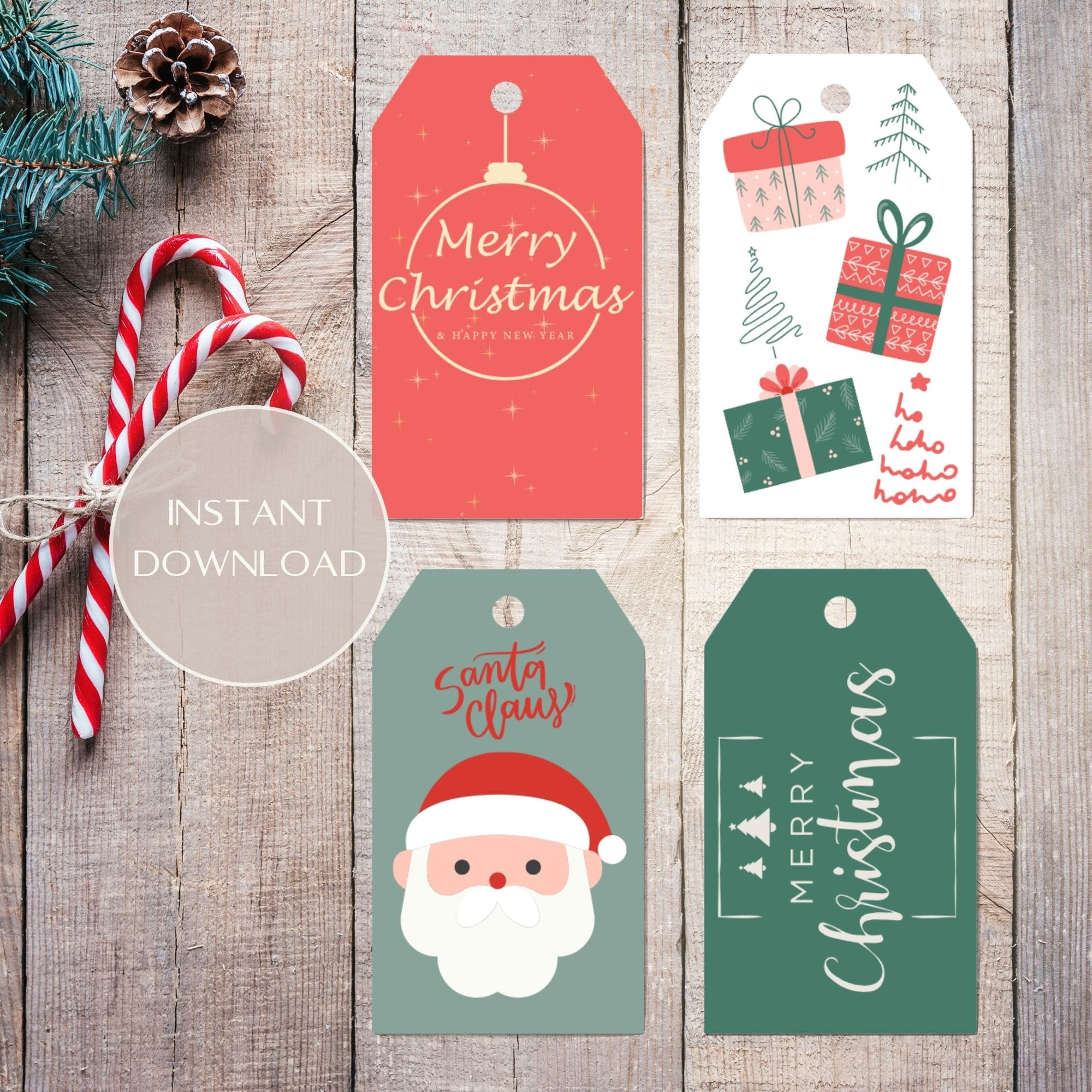 Printable Christmas Gift Tags, Holiday Gift Tags, Christmas Tags ...