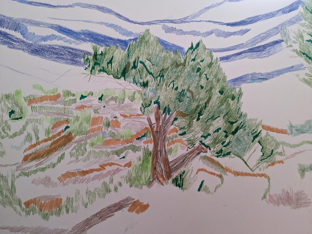 Landscape Drawings in Mixed Media different Print Options Available - Etsy