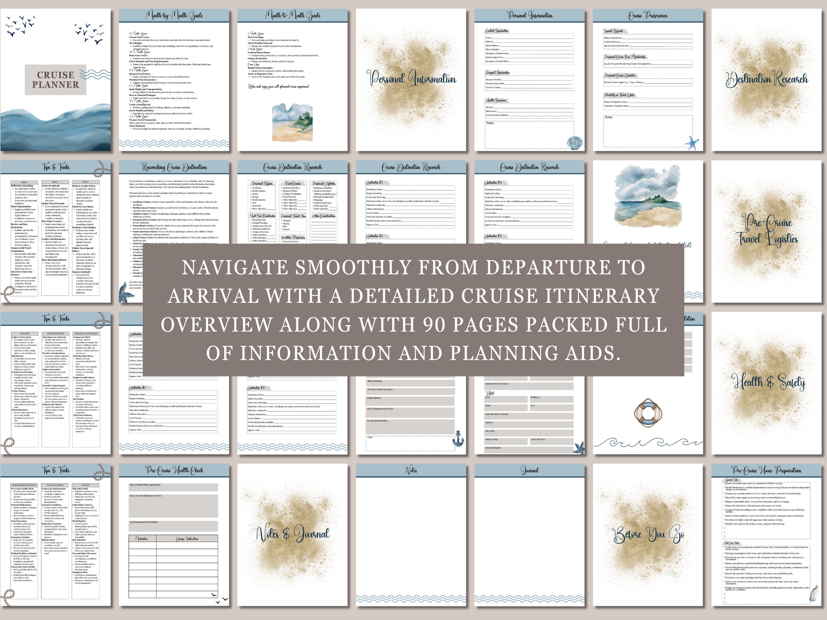 Cruise Planner and Travel Journal - Printable or Digital Cruise ...