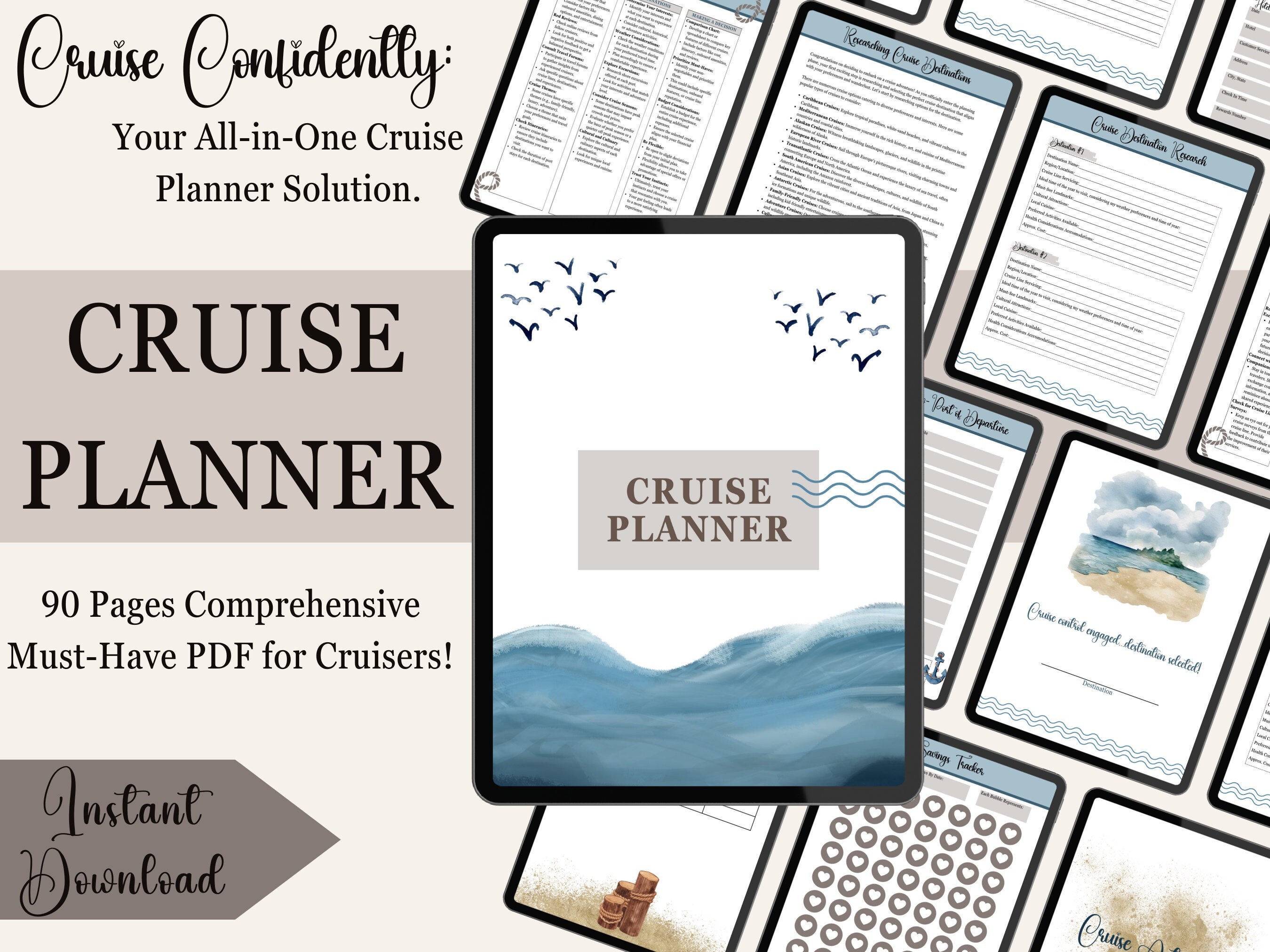 Cruise Planner and Travel Journal Printable or Digital Cruise Itinerary ...