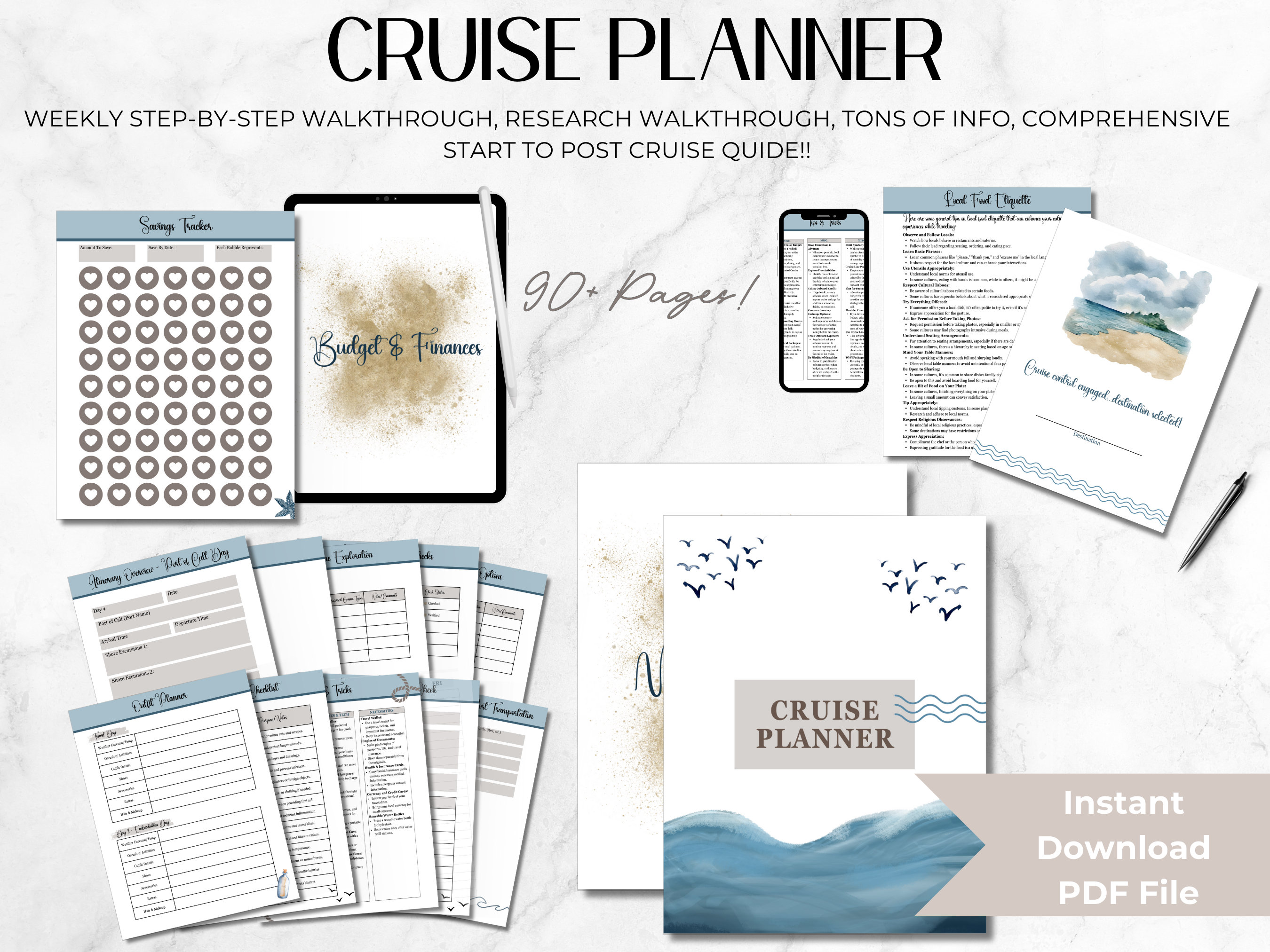 Cruise Planner and Travel Journal - Printable or Digital Cruise ...