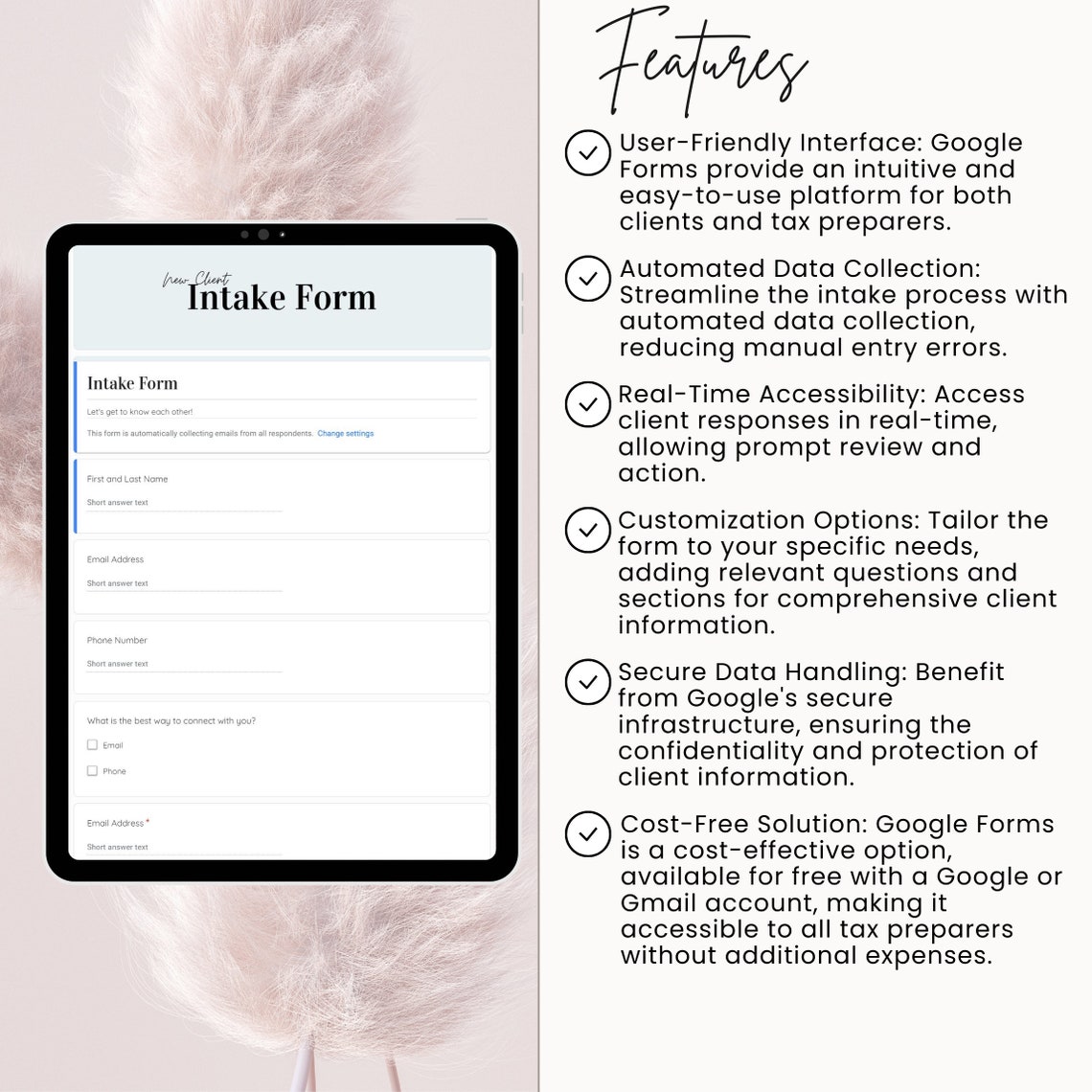 Tax Preparer New Client Intake Form Template - Printable & Digital ...