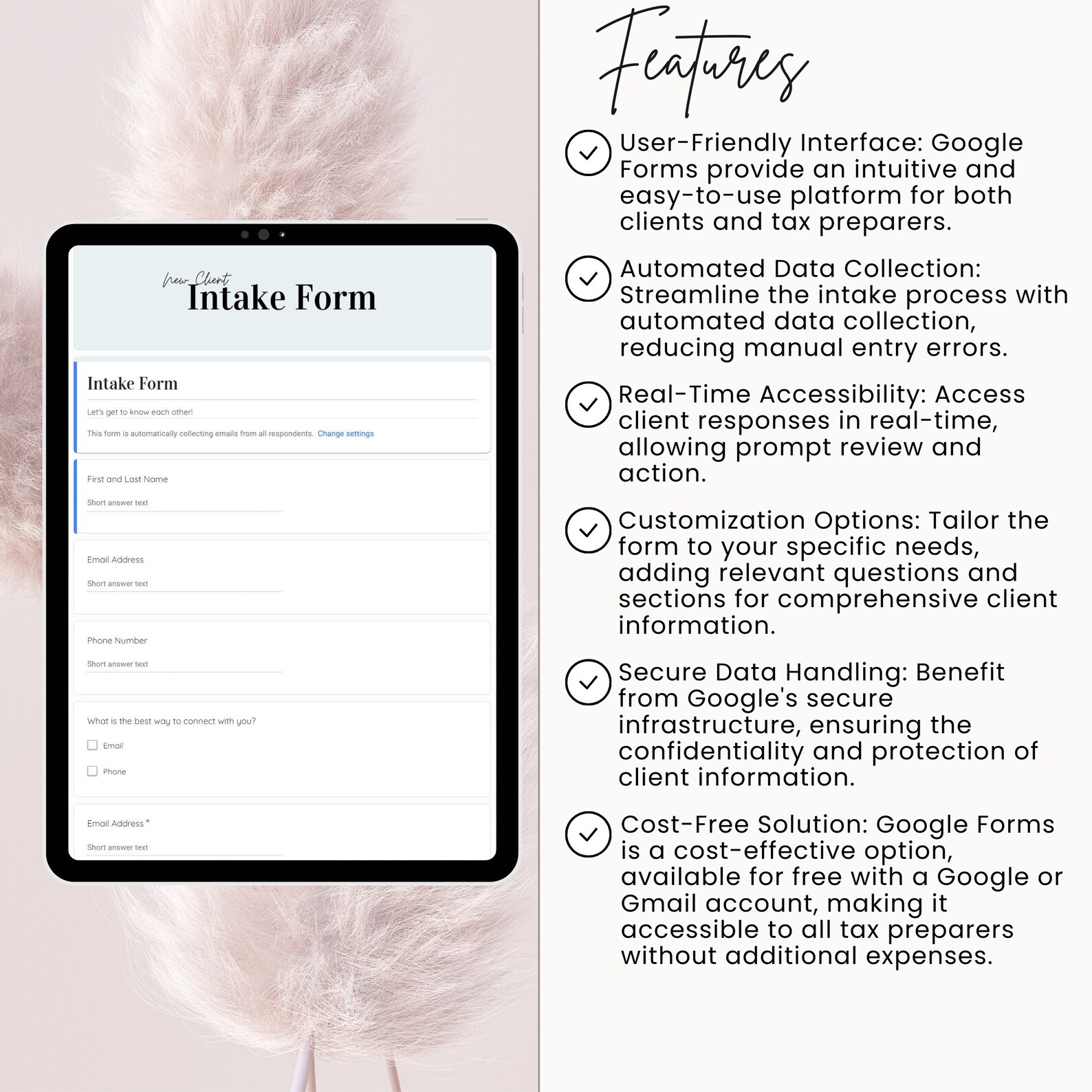 Tax Preparer New Client Intake Form Template - Printable & Digital ...