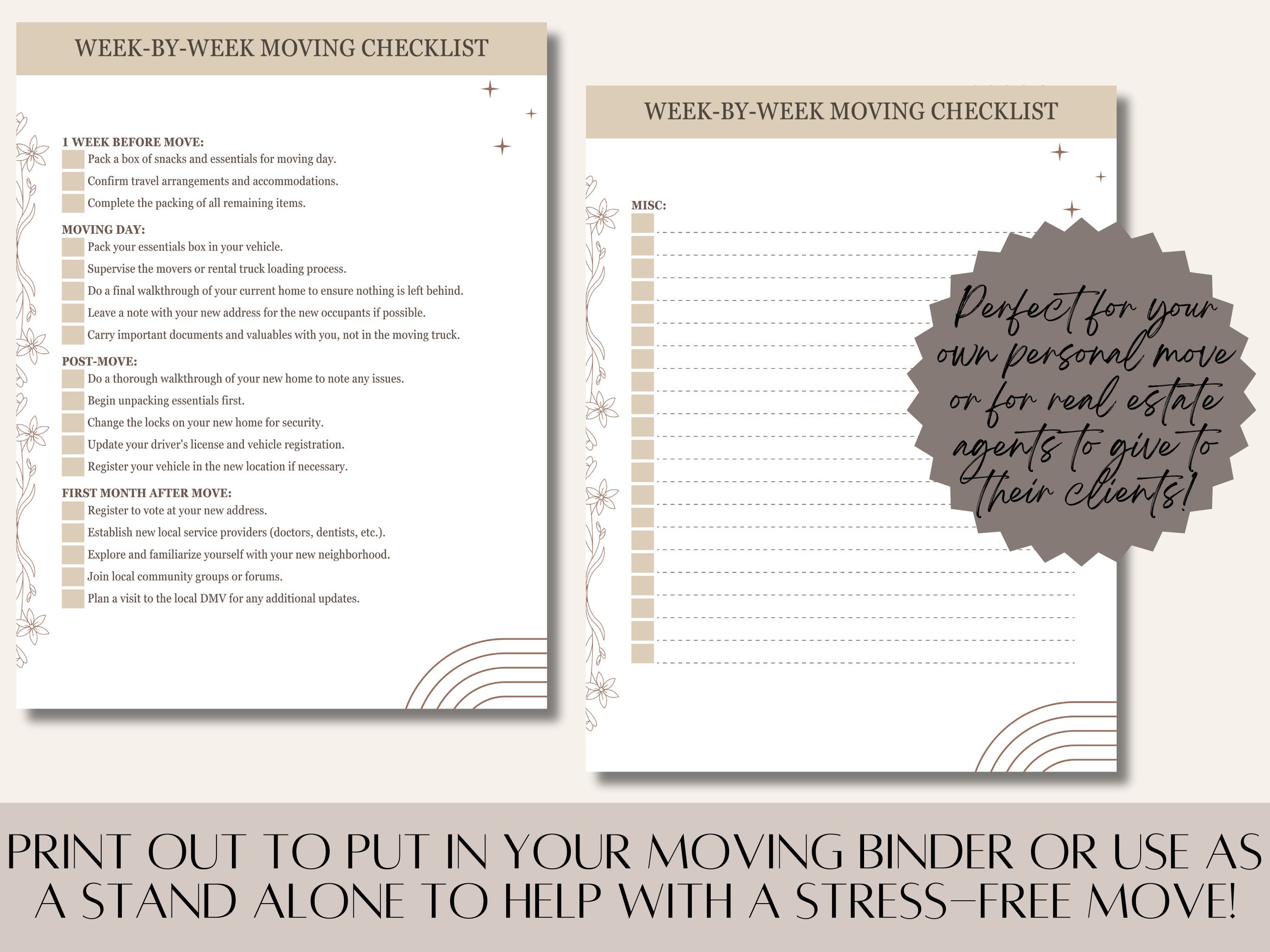 Moving Checklist Printable - Complete Guide for a Stress-free Move ...