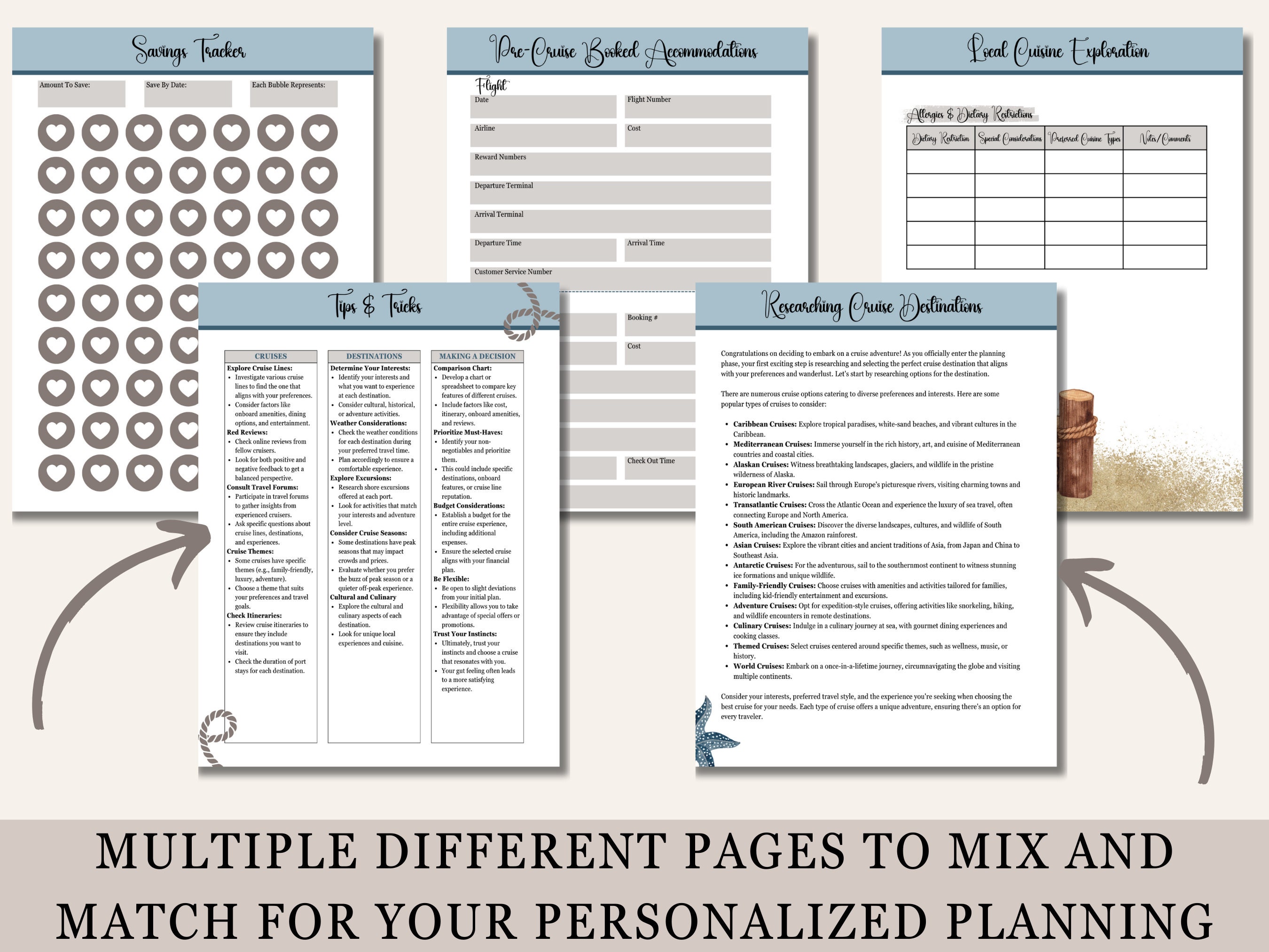 Cruise Planner and Travel Journal - Printable or Digital Cruise ...