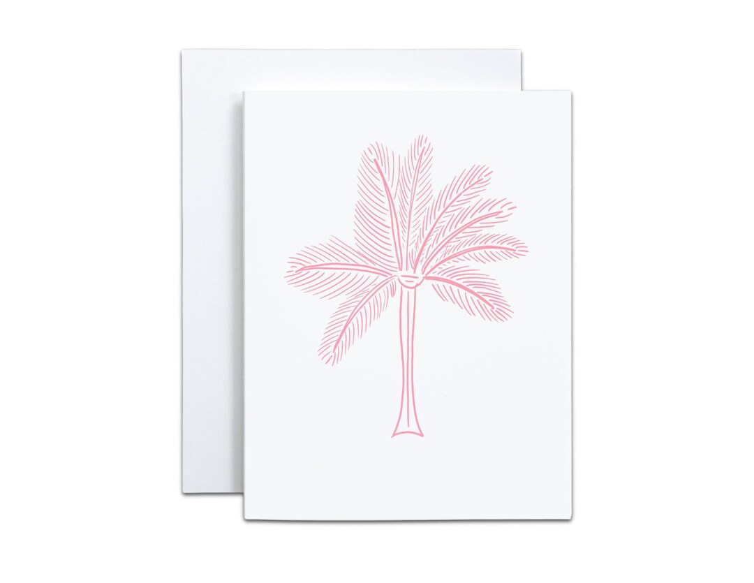 Palm Tree Card Set of 8, Colorful Card, Summer Stationery, Tropical ...