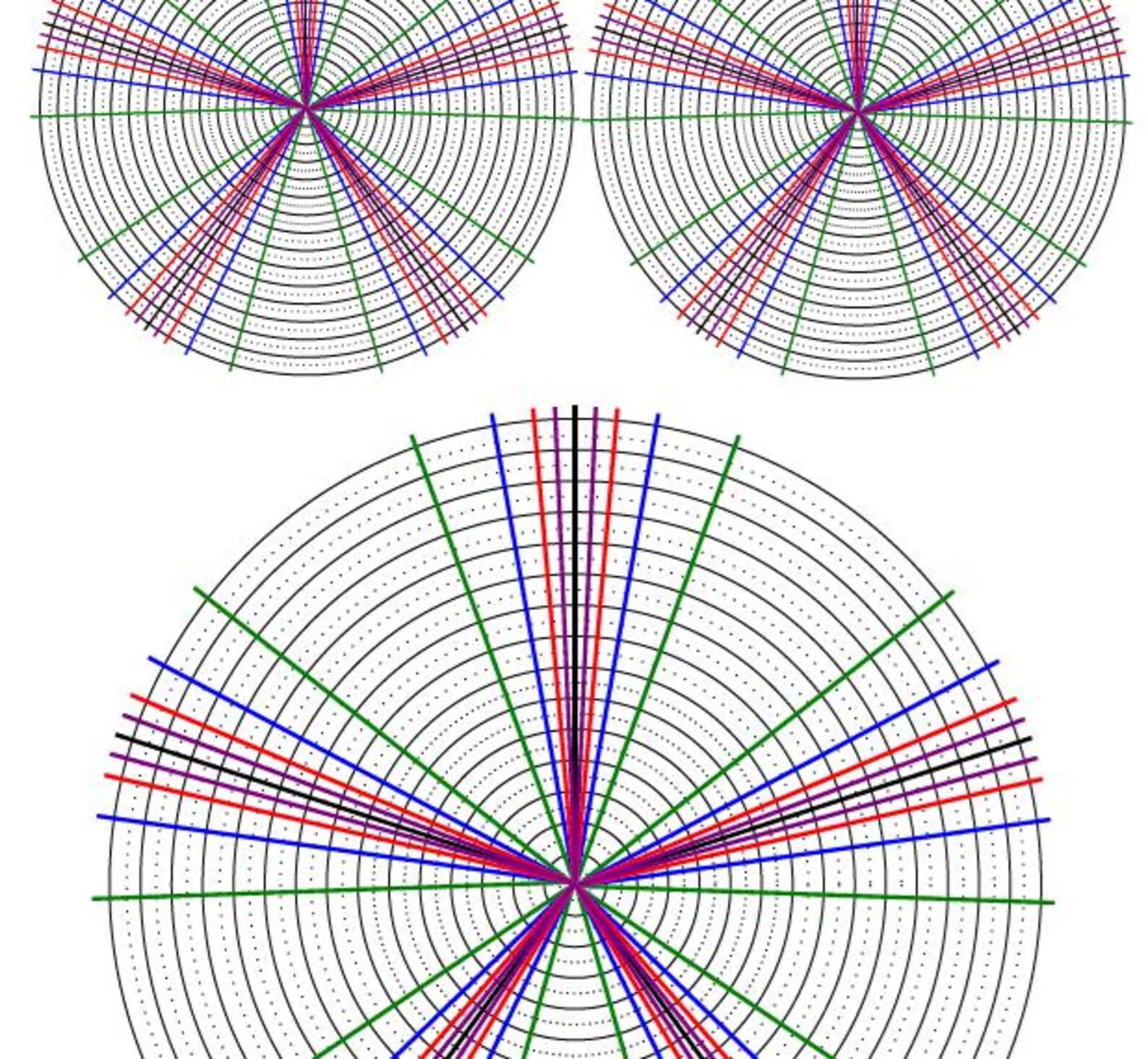 Quilling Board Circular Polar Graph Template: Diverging Pie - Etsy