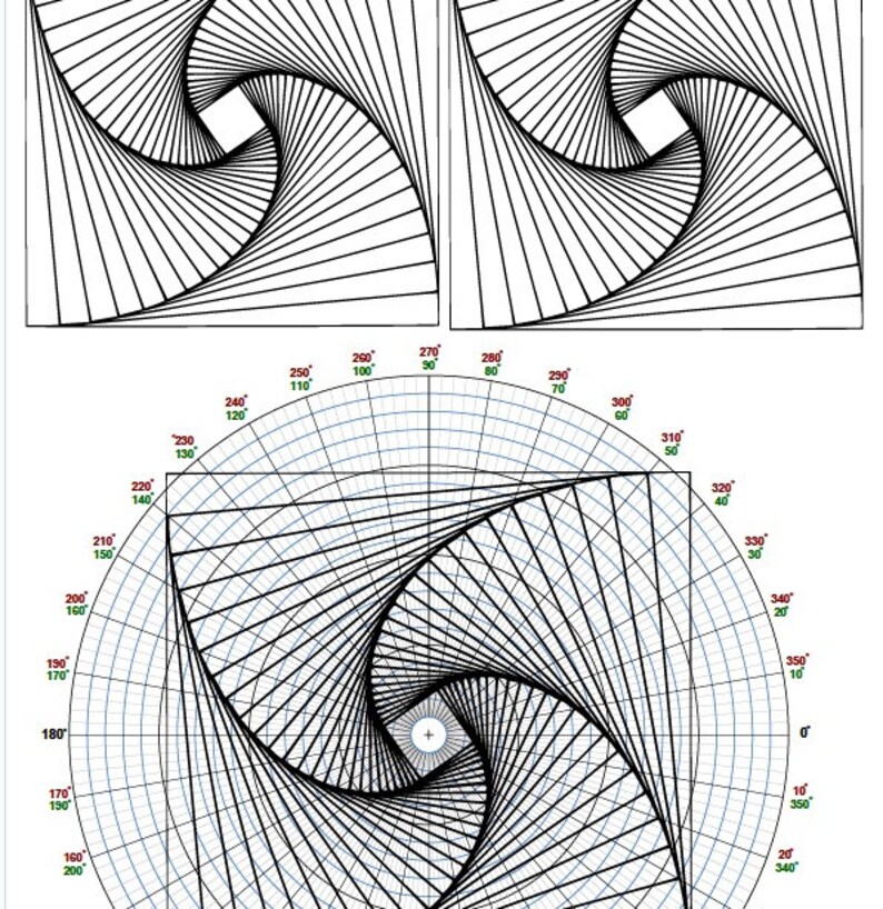 Circular Polar Graph Templates – Fibonacci Quilling Board - Etsy