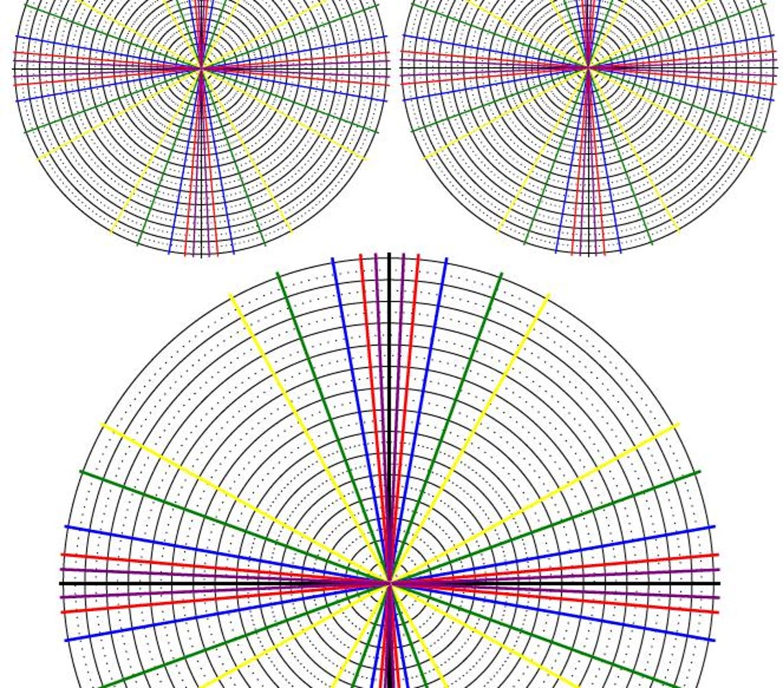 Quilling Board Circular Polar Graph Template: Diverging Pie - Etsy