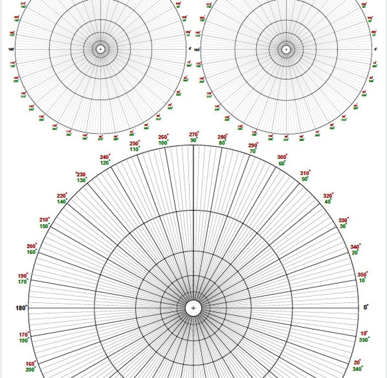 Circular Polar Graph Templates – Fibonacci Quilling Board - Etsy
