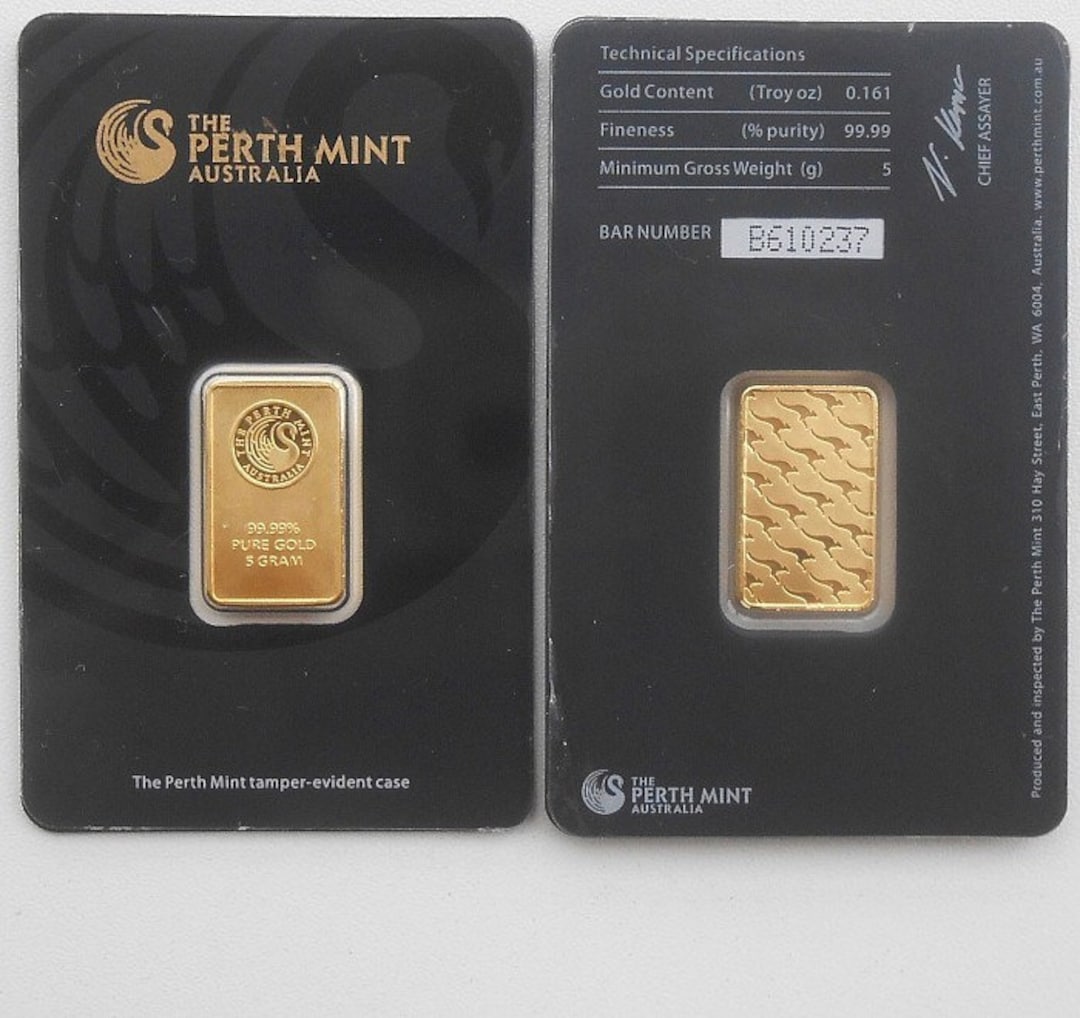 2x 5g Perth Mint Gold Plated Bars in Sealed Case - Etsy