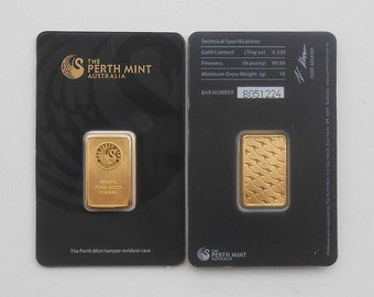 2x 5g Perth Mint Gold Plated Bars in Sealed Case - Etsy