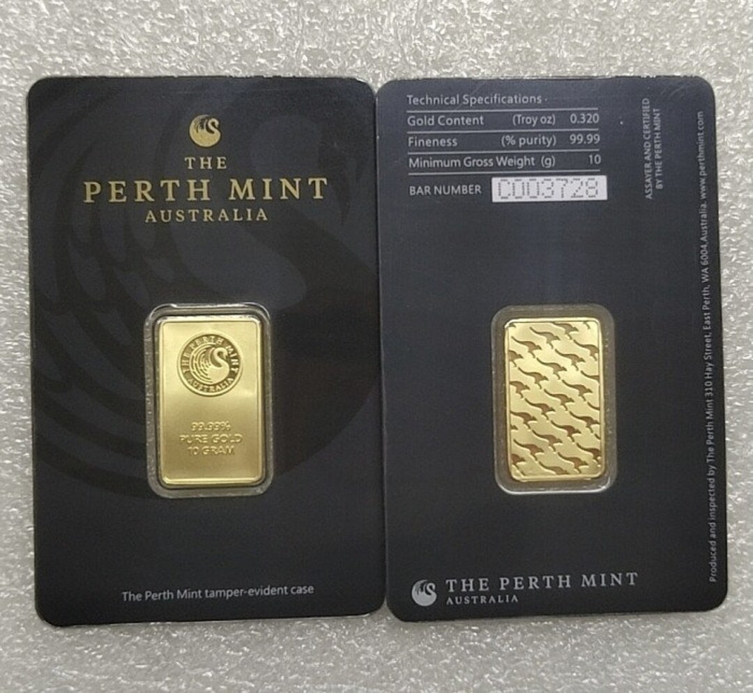 10 Gram Perth Mint Gold Plated Bar in Sealed Case - Etsy