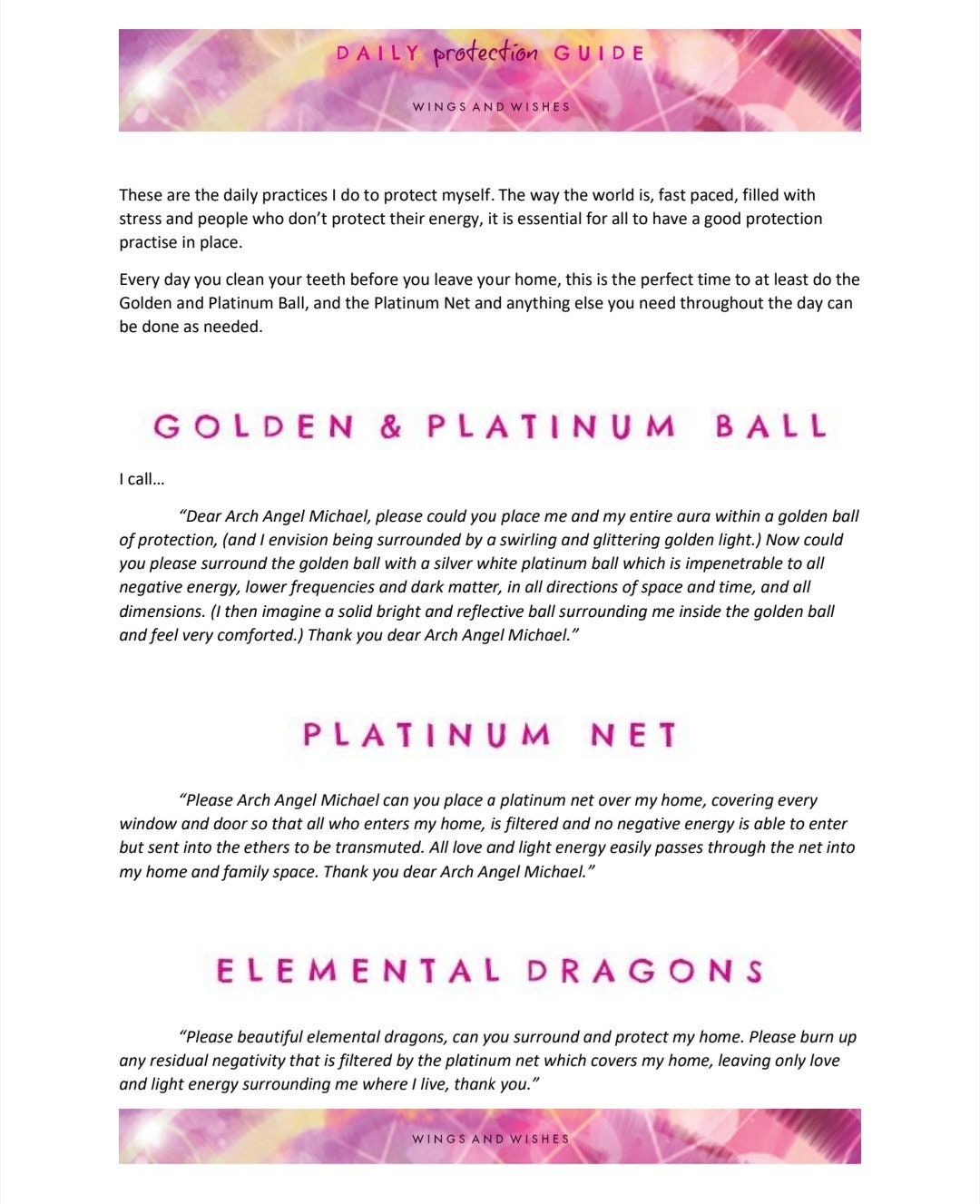 Energy Protection Cheat Sheet - Etsy