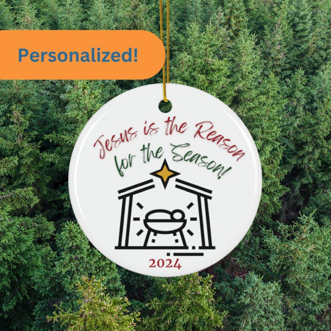 Jesus Manger Ornament Real Meaning of Christmas Gift Personalized Date ...
