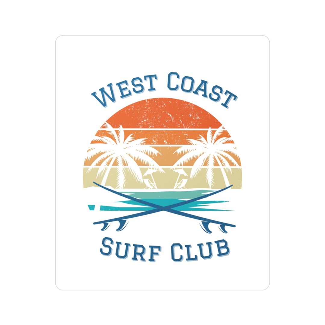 Surfing Decal West Coast Vinyl Decal Sunset Scene Surfboard Decal - Etsy