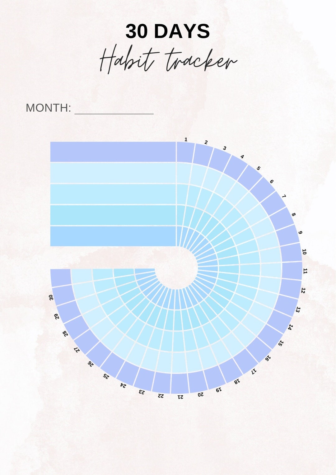 30 Days Habit Tracker Printable, Circle Habit Tracker, A4, Daily ... 30 Days Habit Tracker Printable, Circle Habit Tracker, A4, Daily ...