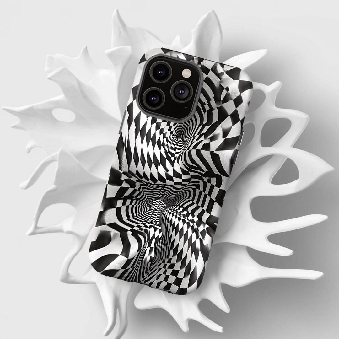 Optical Illusion Kinetic Pop Art Phone Case, iPhone 16 15 14 13 12 ...