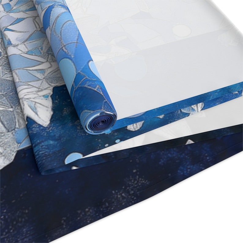 Icy Blue Snowflake Table Runner: Geometric Winter Holiday Decor - Etsy