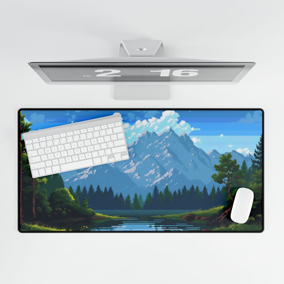 Personalized Pixel Art Landscape Desk Mat Classic 8-bit Game Style ...