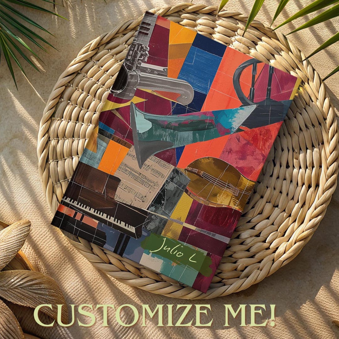 Abstract Musical Instruments Journal: Personalized Music Lover Gift - Etsy