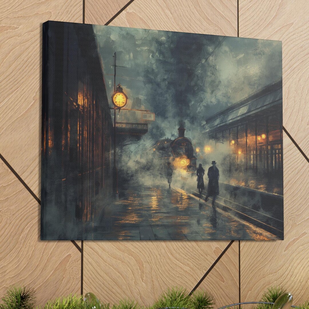 Vintage Train Art -retro Decor Canvas Print | Affordable Den, Living ...
