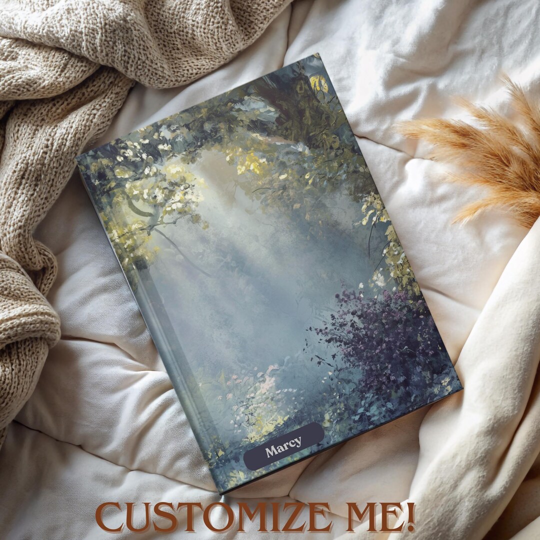 Personalized Moody Forest Journal: Dappled Sunlight Hardcover Notebook ...