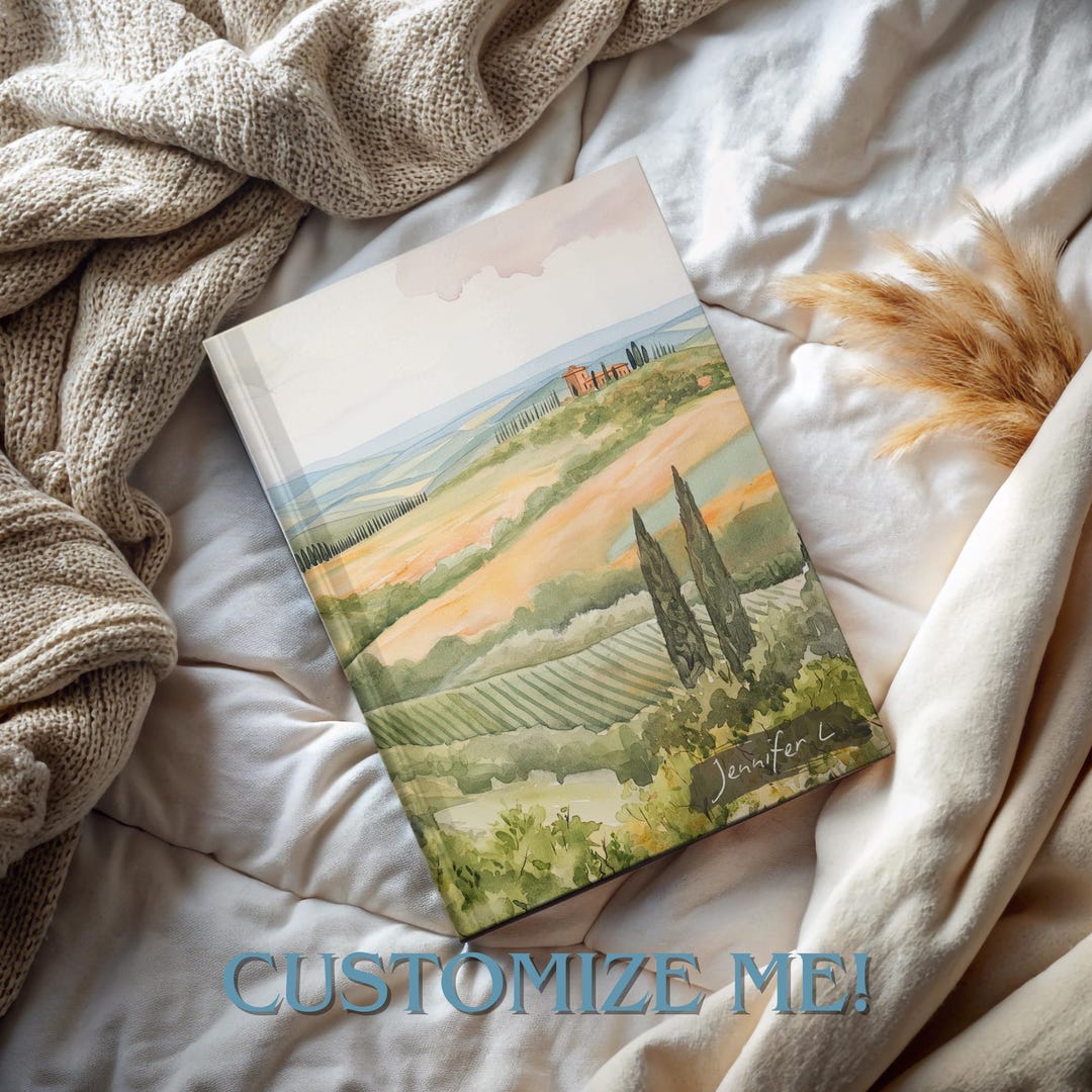 Personalized Tuscany Landscape Journal: Lined Travel Diary - Hardcover ...