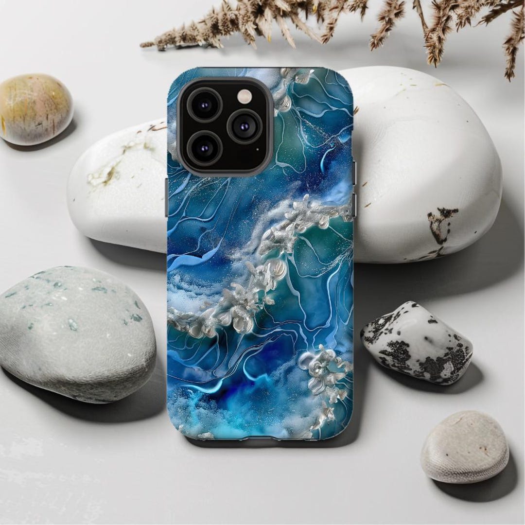 Opal Ocean Waves Phone Case: Iridescent Blue Turquoise Sea - Etsy