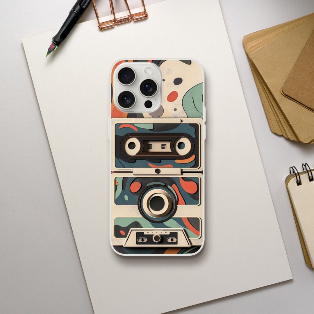 Funky 1970s Cassette Tape Modern Art Inspired Flexi Phone Case for ...