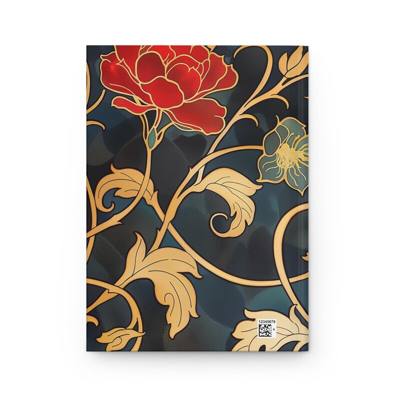 Personalized Art Nouveau Floral Journal: Custom Red Roses, 150 Pages ...