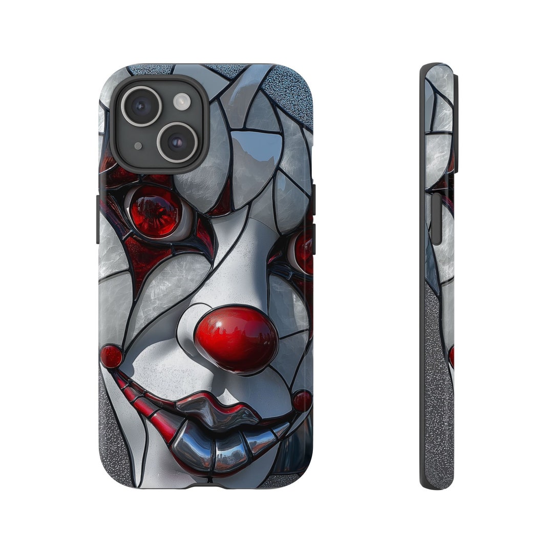 3D Stained Glass Creepy Clown Phone Case, Dual-layer Cover for iPhone ...