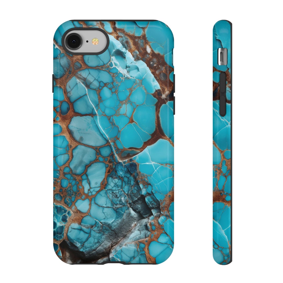 Turquoise 3D Stone Look Phone Case Elegant Faux Turquoise Design With ...