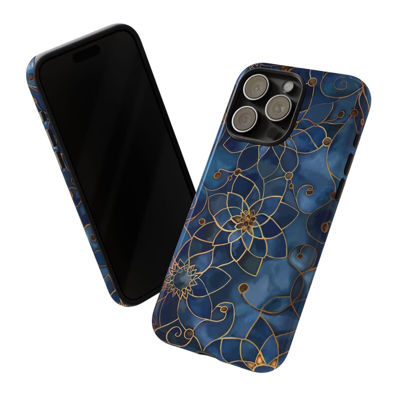 Moroccan Tile Mosaic Phone Case Vibrant Floral Look With Faux Gold ...