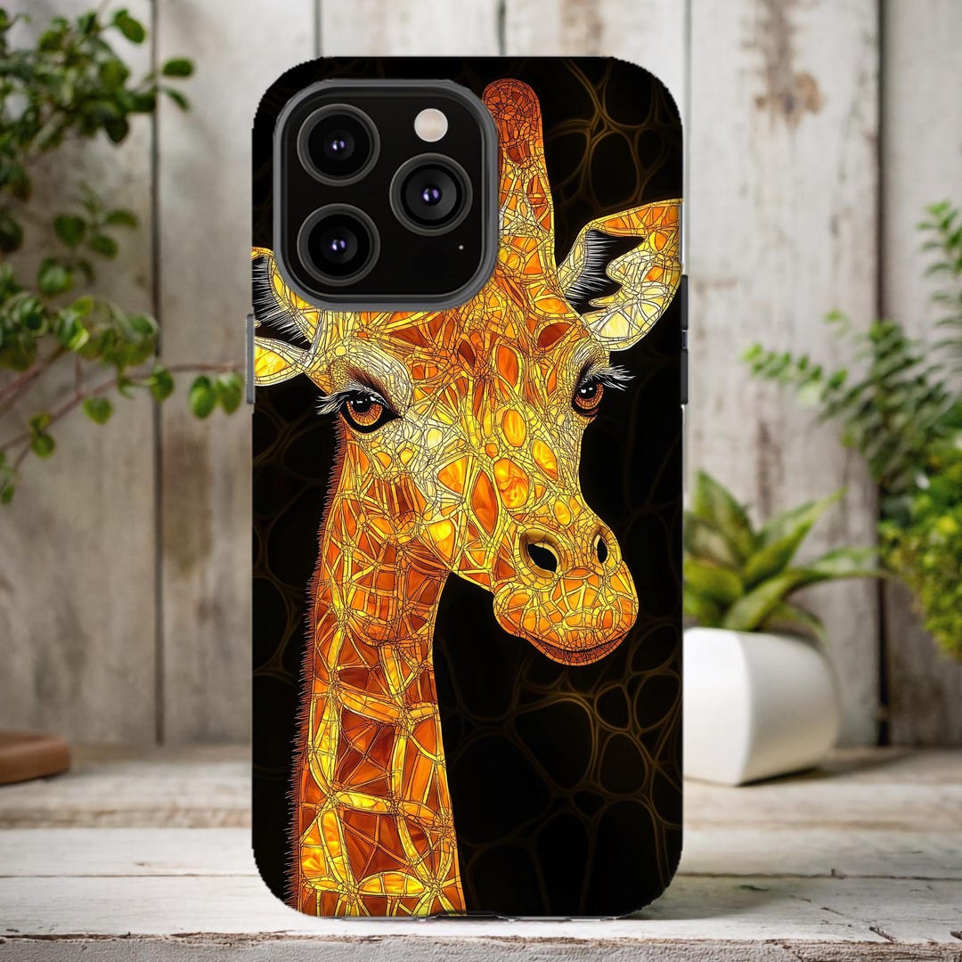 Giraffe Phone Case Cute Animal Stained Glass Mosaic Colorful iPhone 16 ...