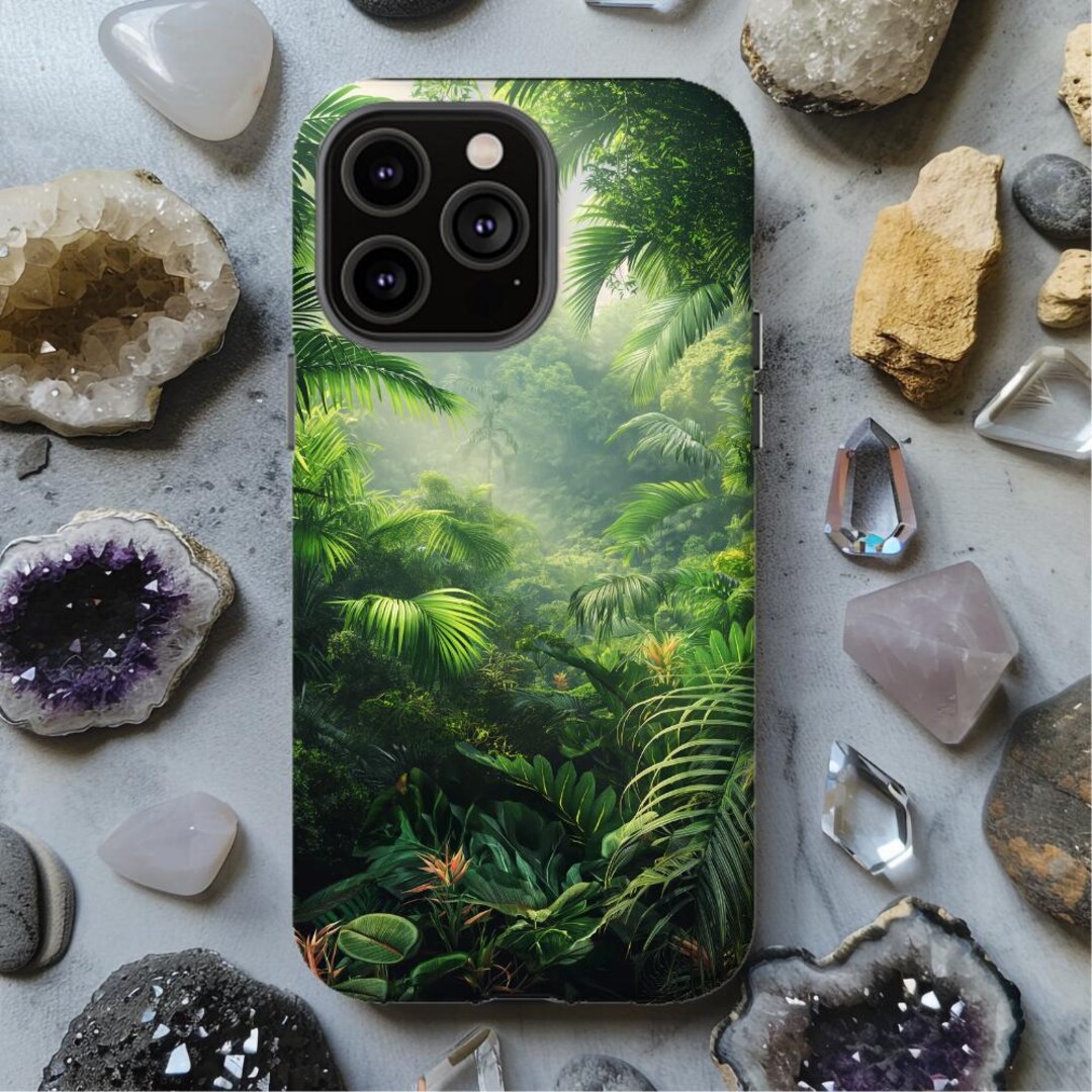 Abstract Rain Forest Phone Case: Vibrant Nature Art - Etsy
