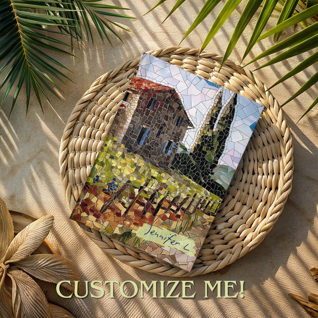 Personalized Tuscan Villa Mosaic Journal: 150-page Lined Notebook ...
