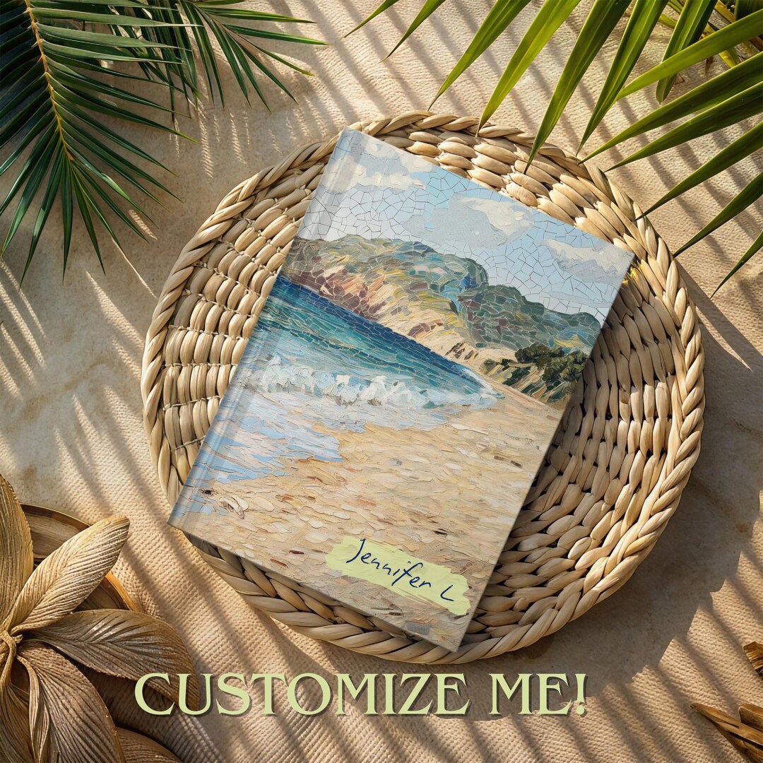 Personalized Beach Journal: Paper Collage Art, Lined Notebook ...