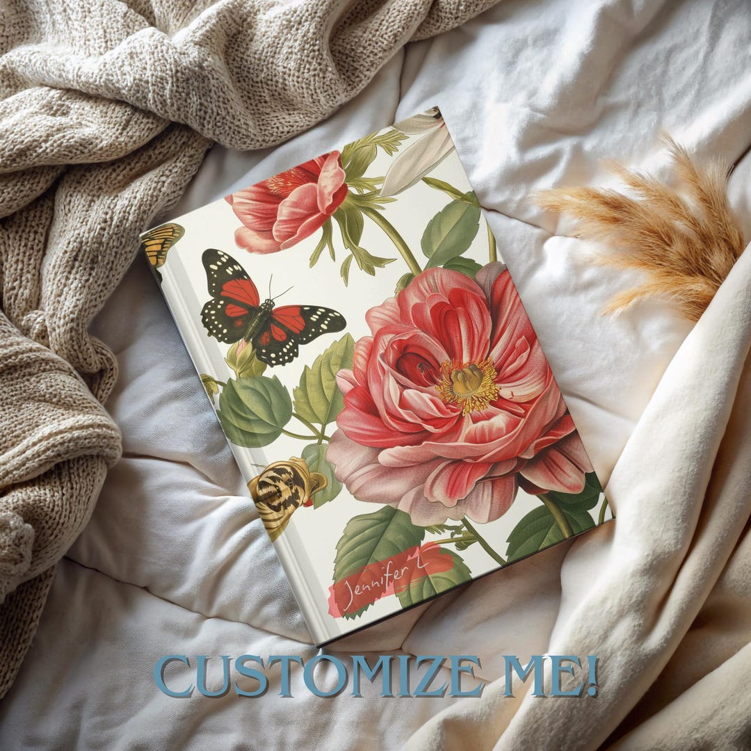 Personalized Botanical Art Journal: Vintage Floral Lined Notebook ...