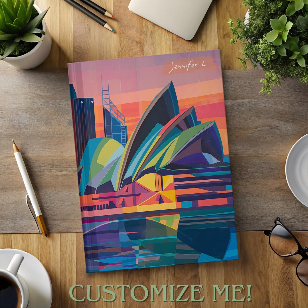 Personalized Sydney Skyline Travel Journal: Hockney-inspired Notebook ...