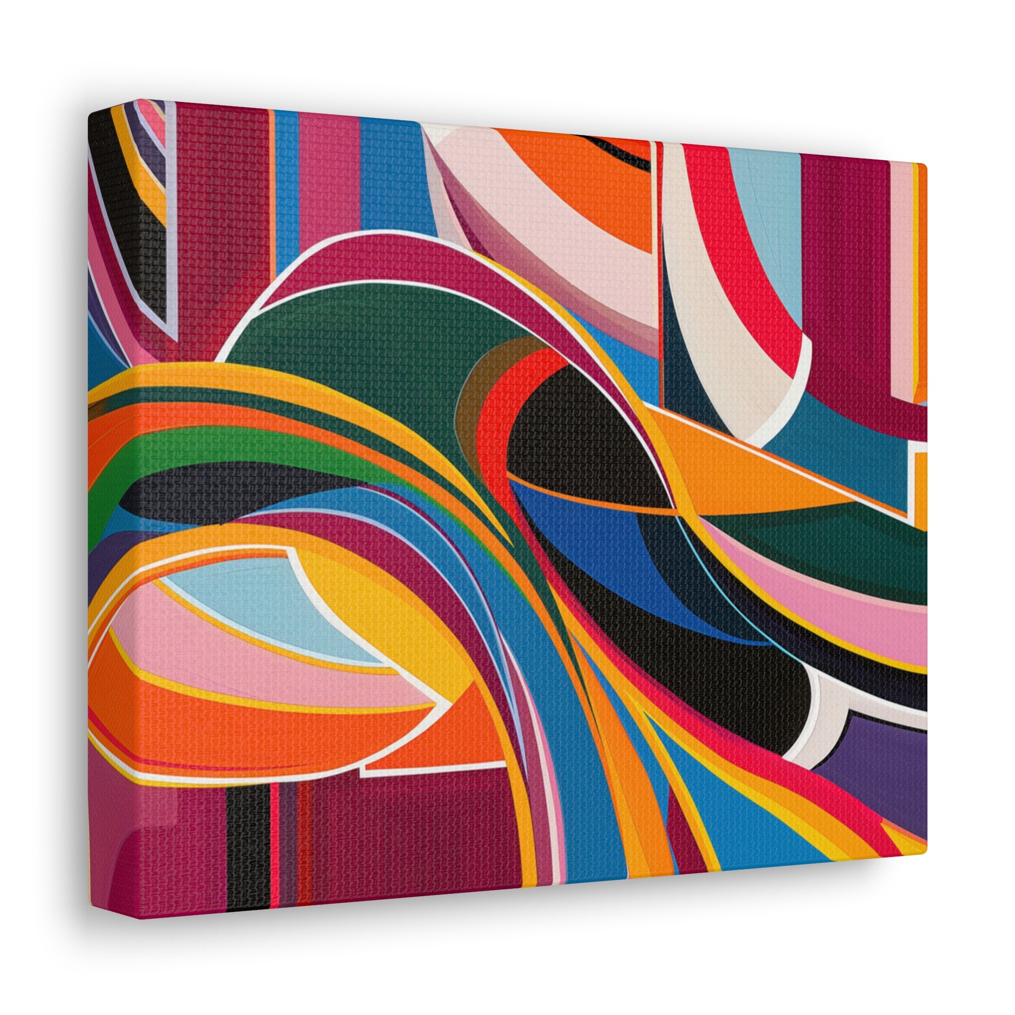Stella-inspired Mid-century Modern Canvas Art: Abstract Multicolor ...