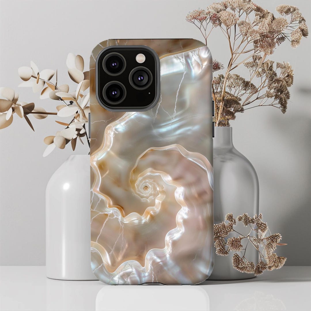 Nautilus Seashell Phone Case: Mother-of-pearl Look, Durable Protection ...