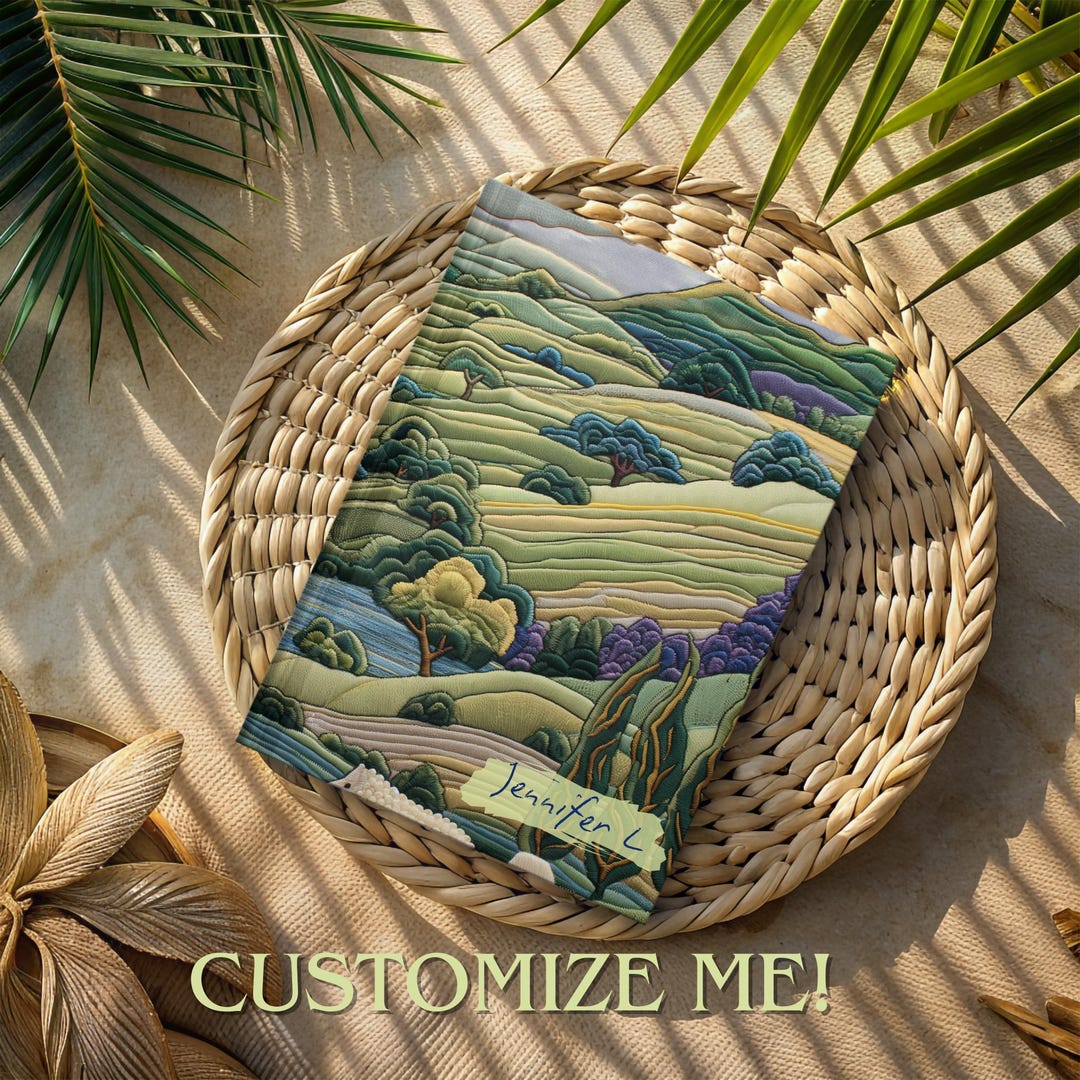 Personalized Tuscan Landscape Journal: Embroidery-look Notebook ...