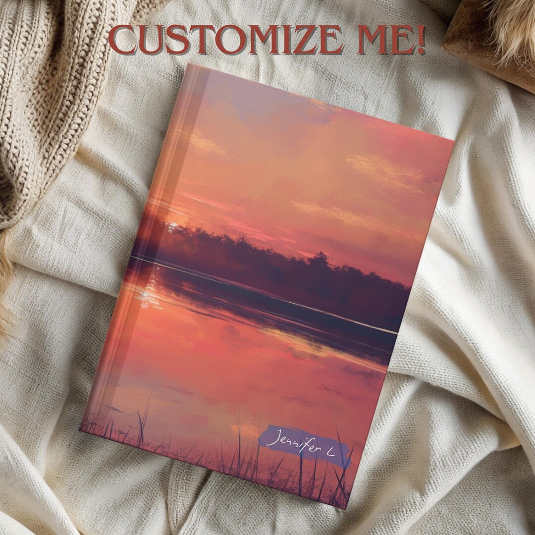 Personalized Lake Sunset Journal: Impressionist Art Notebook, 150 Lined ...