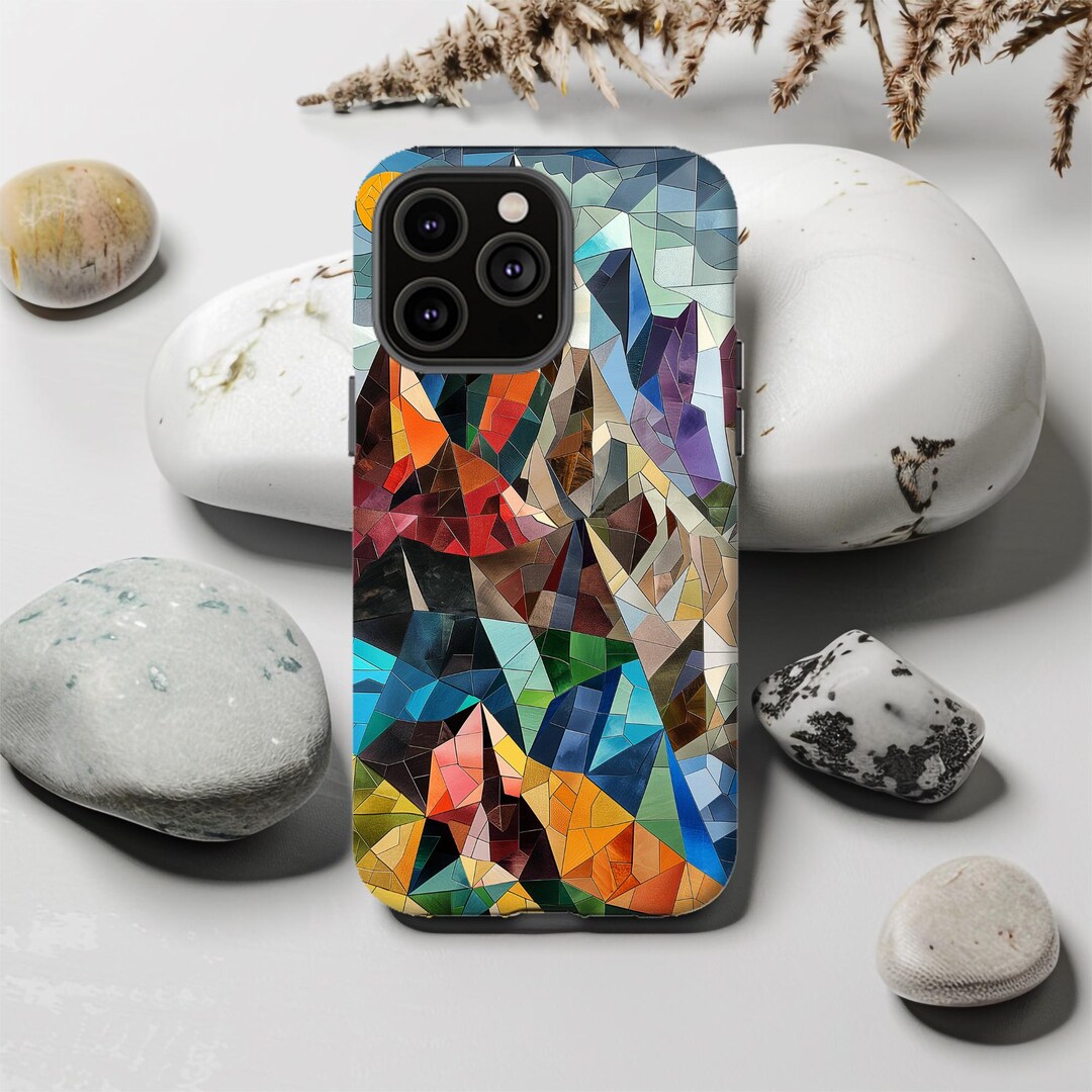 Cubist Mountain Abstract Artistic Phone Case: Nature-inspired Design ...
