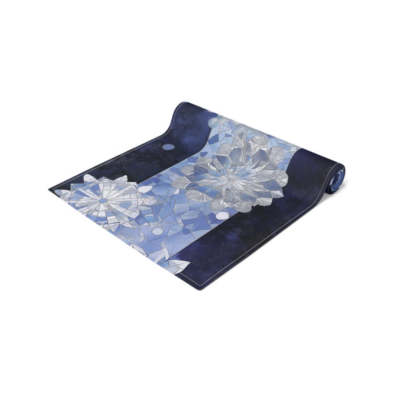 Icy Blue Snowflake Table Runner: Geometric Winter Holiday Decor - Etsy