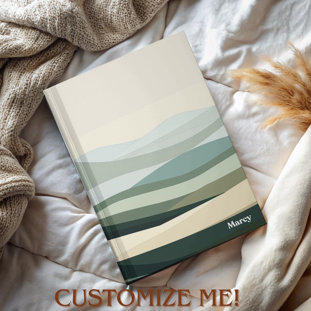 Personalized Landscape Art Journal: Green Minimalist Lined Notebook ...