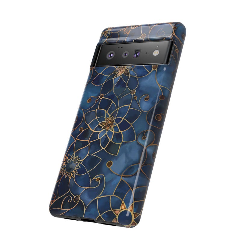 Moroccan Tile Mosaic Phone Case Vibrant Floral Look With Faux Gold ...