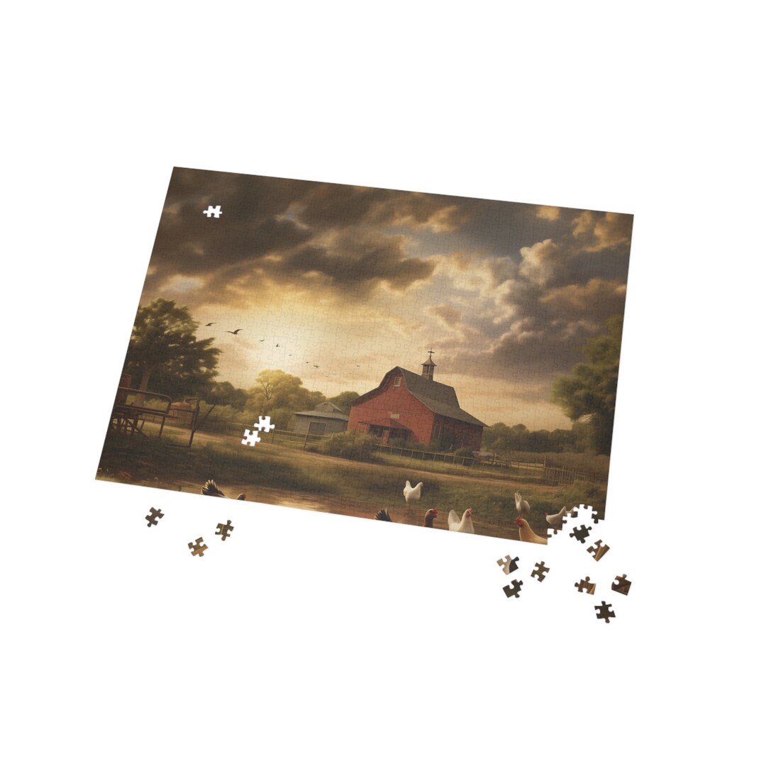 Harmony on the Farm: Artistic Farm Scene Puzzle 1000 Pieces - Etsy