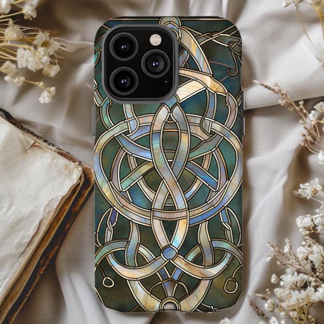 Celtic Knot Phone Case: 3D Stained Glass Design - Etsy
